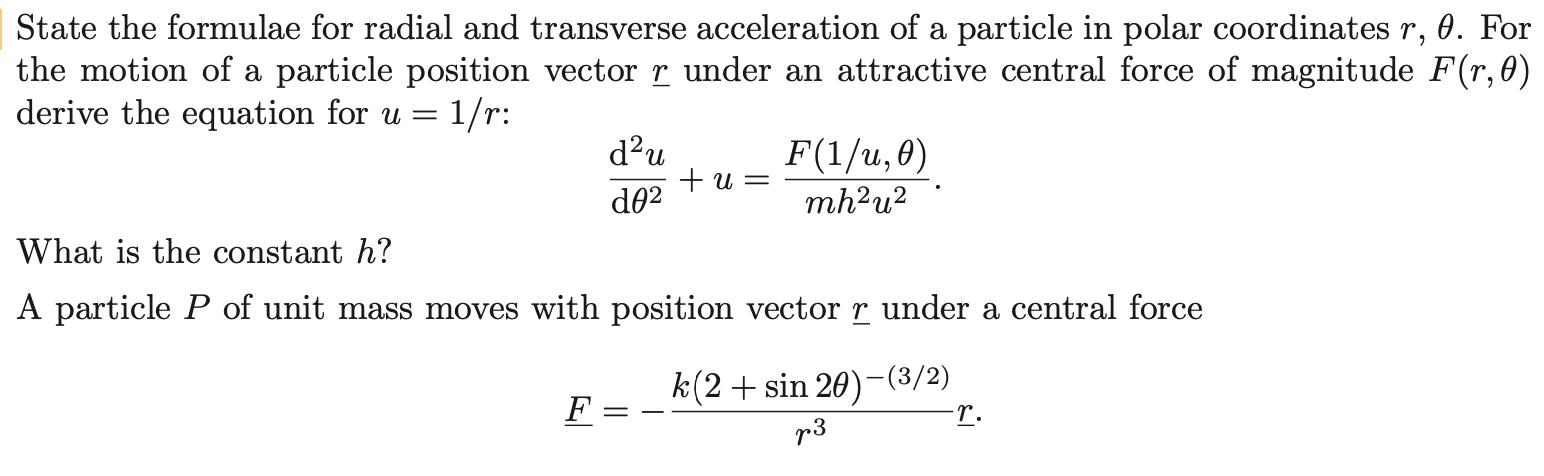 Solved State the formulae for radial and transverse | Chegg.com