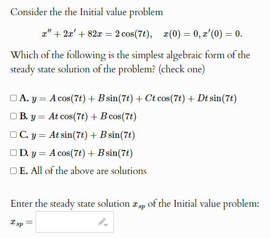 Solved Consider the the Initial value | Chegg.com