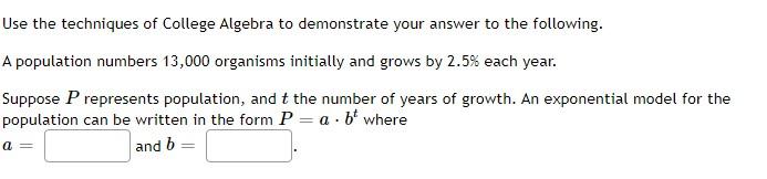 Solved Use the techniques of College Algebra to demonstrate | Chegg.com