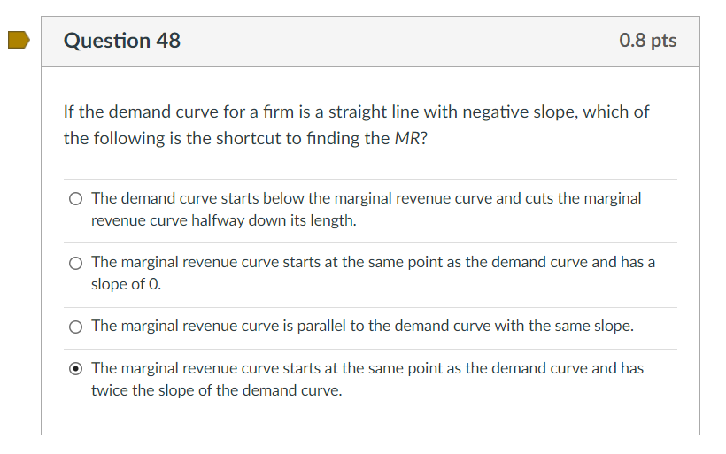 Solved If the demand curve for a firm is a straight line | Chegg.com
