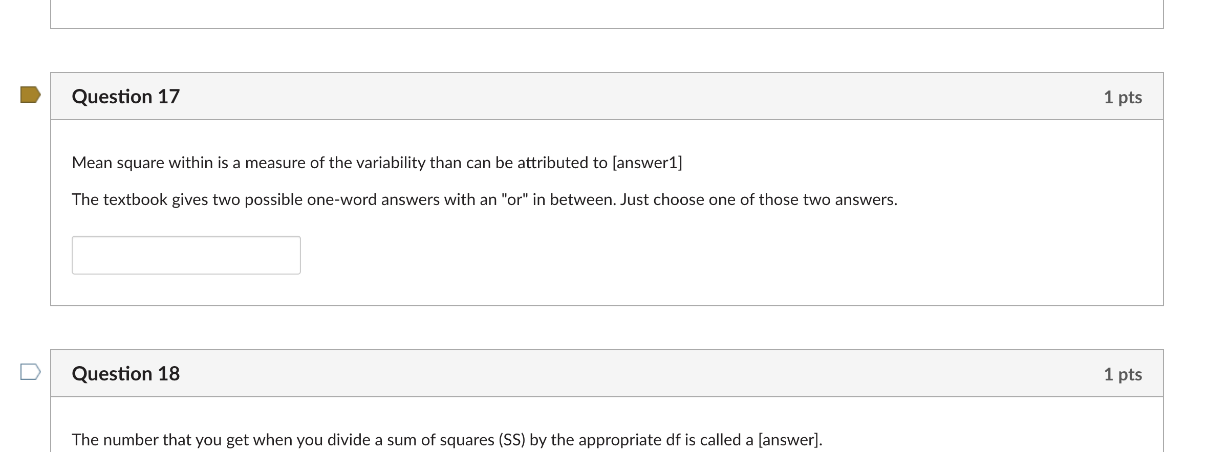Solved Question 3 1 pts X bar =N∑X is the equation to | Chegg.com