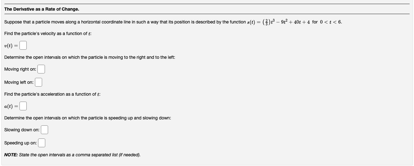 Solved Suppose That A Particle Moves Along A Horizontal