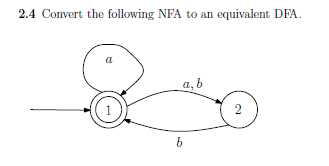 Solved 2.4 Convert the following NFA to an equivalent DFA | Chegg.com