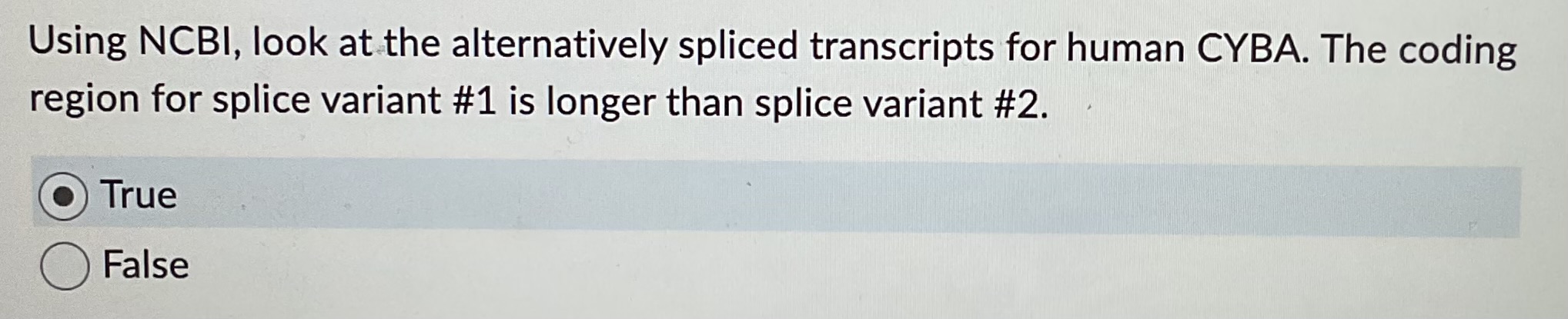 Solved Using NCBI, look at the alternatively spliced | Chegg.com