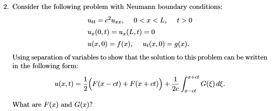 Solved 2. Consider the following problem with Neumann | Chegg.com