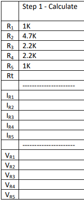 Solved R1 1k + 9V 4.7k 2.2k 2.2k R3 w R2 R4 R5 1K Step 1 - | Chegg.com