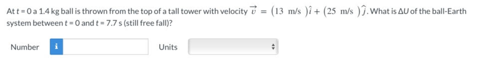 Solved At t=0 a 1.4 kg ball is thrown from the top of a tall | Chegg.com