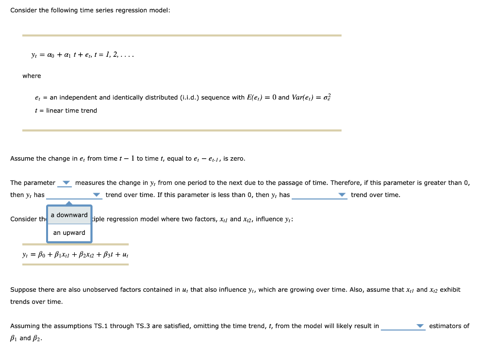 Solved Consider the following time series regression model: | Chegg.com