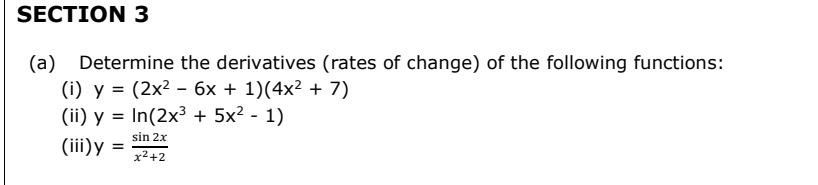 Solved (a) Determine the derivatives (rates of change) of | Chegg.com