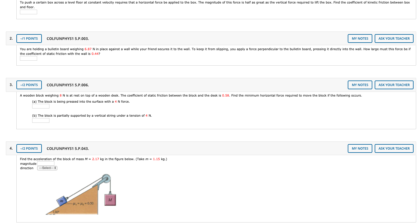 Solved To push a certain box across a level floor at | Chegg.com