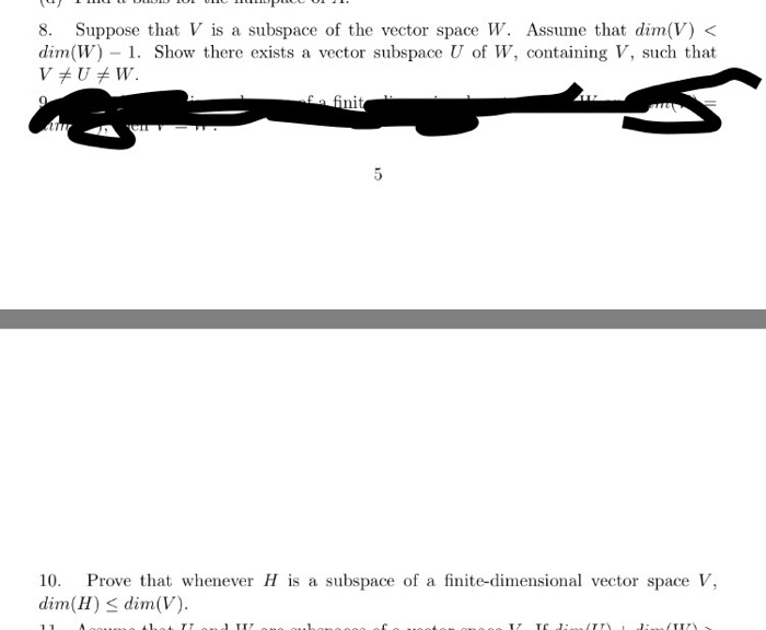 Solved Suppose that V is a subspace of the vector space W. | Chegg.com