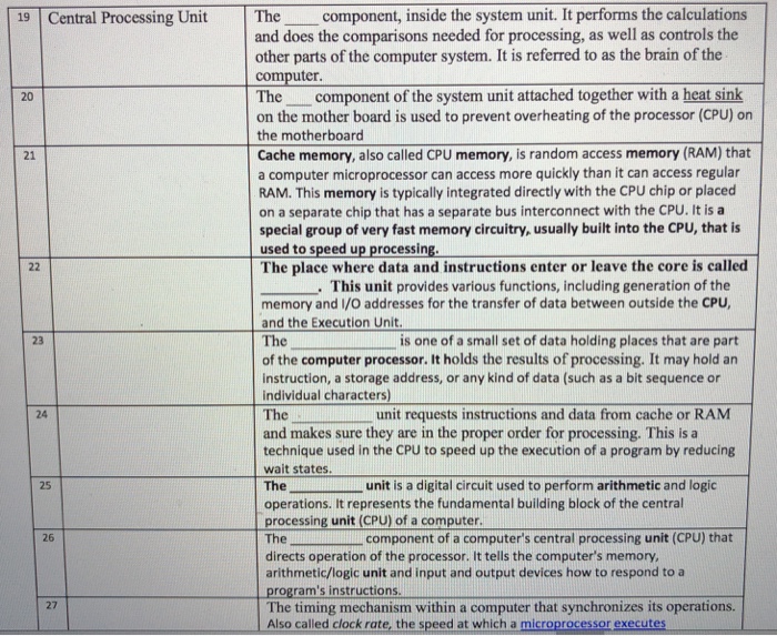 Solved The and does the comparisons needed for processing, | Chegg.com