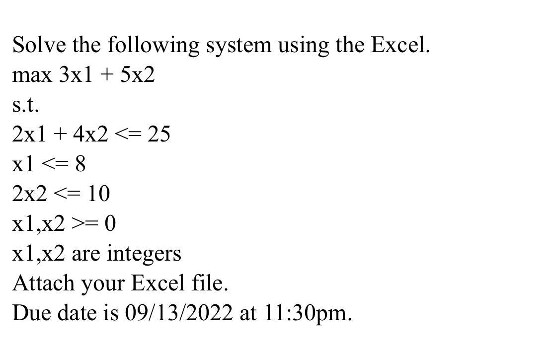 Solve using excel and please uploade the excel folder | Chegg.com