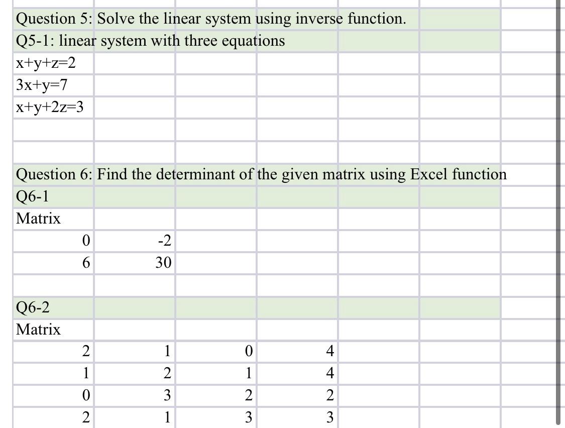 Solved Question 5: Solve the linear system using inverse | Chegg.com