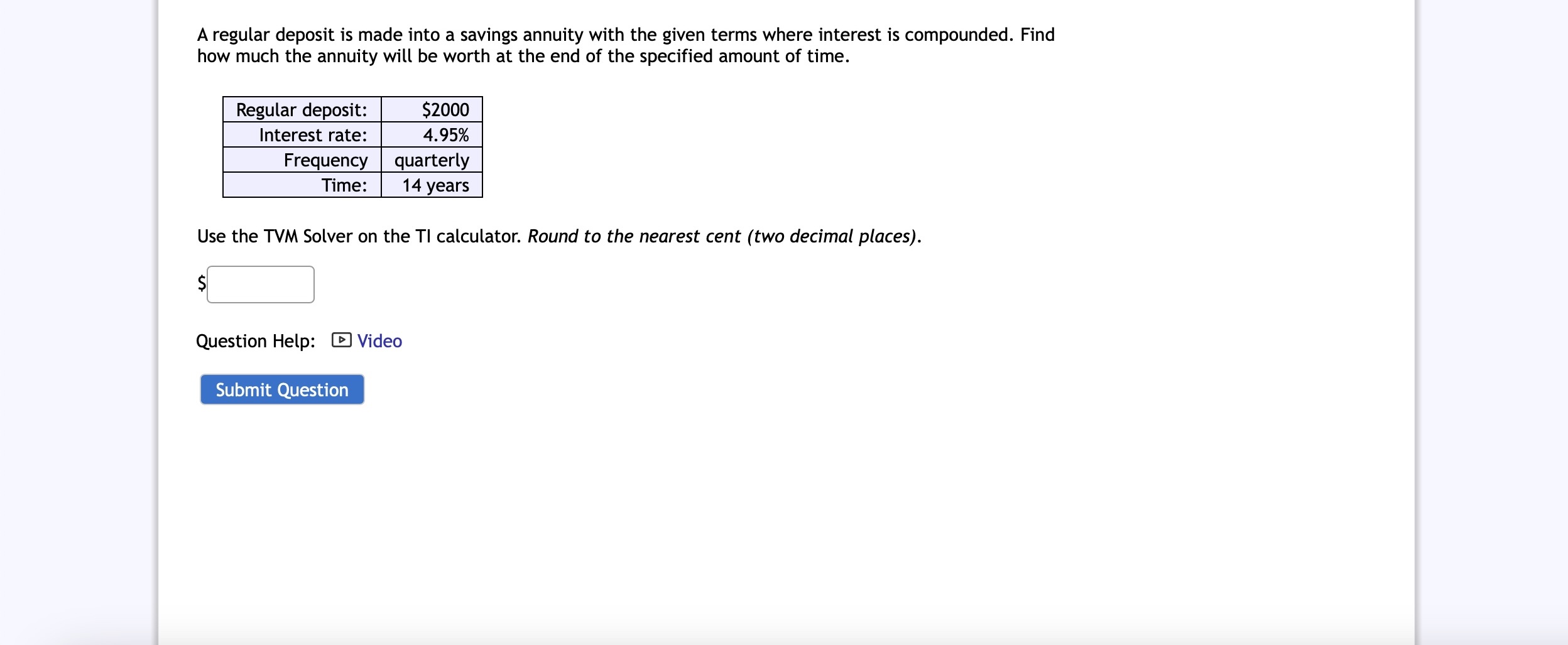 Solved A regular deposit is made into a savings annuity with | Chegg.com
