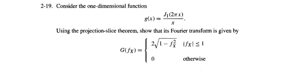 Use central slice theorem to find the Fourier | Chegg.com