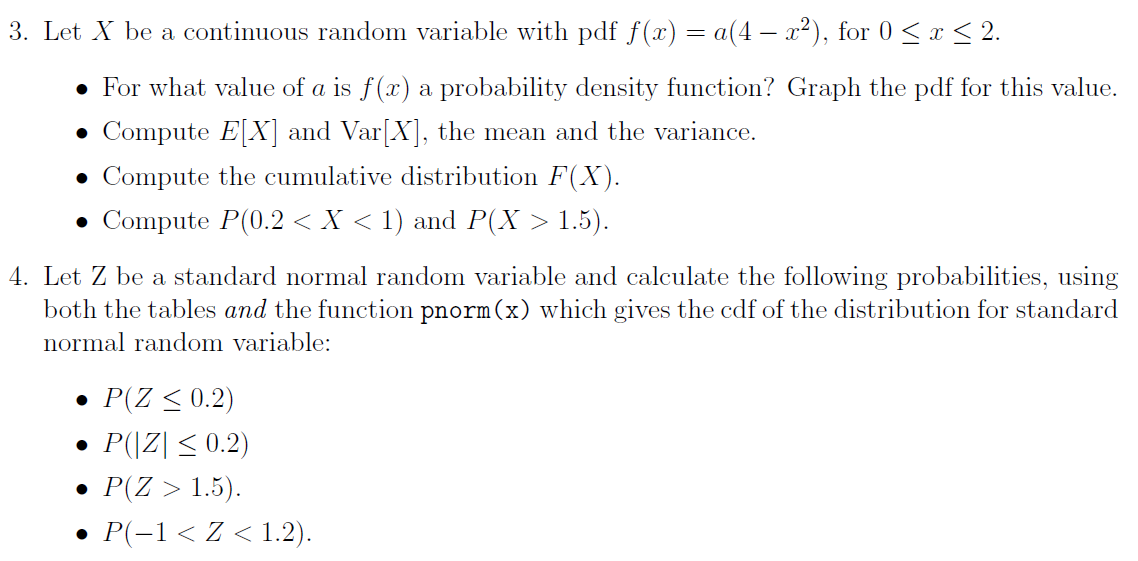 Solved 3 Let X Be A Continuous Random Variable With Pdf Chegg