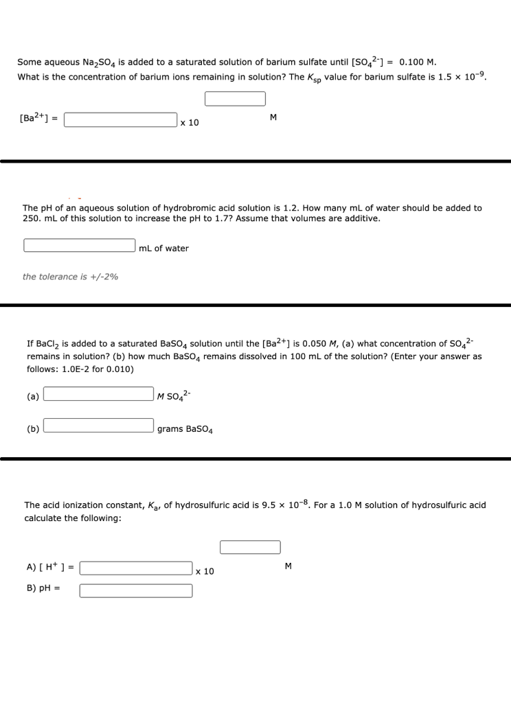 Solved Some aqueous Na2SO4 is added to a saturated solution | Chegg.com