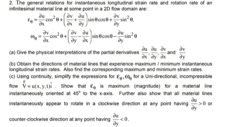 Solved 2. The general relations for instantaneous | Chegg.com