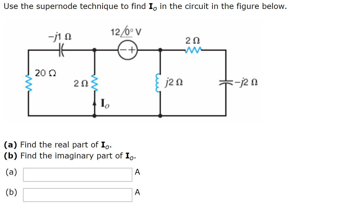 Solved Use the supernode technique to find I, in the circuit | Chegg.com