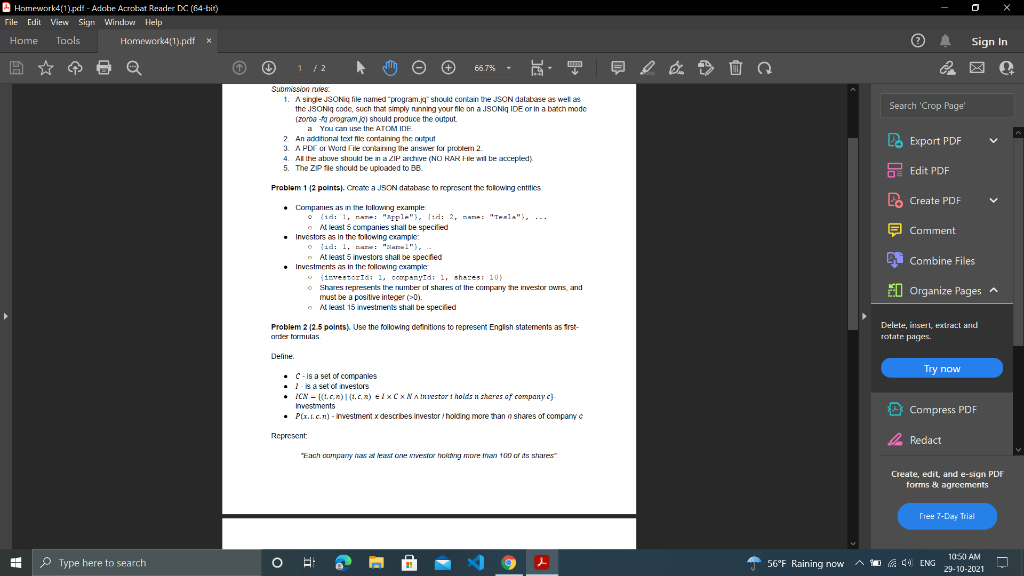 Homework 4(1).pdf - Adobe Acrobat Reader DC (64-bit) | Chegg.com
