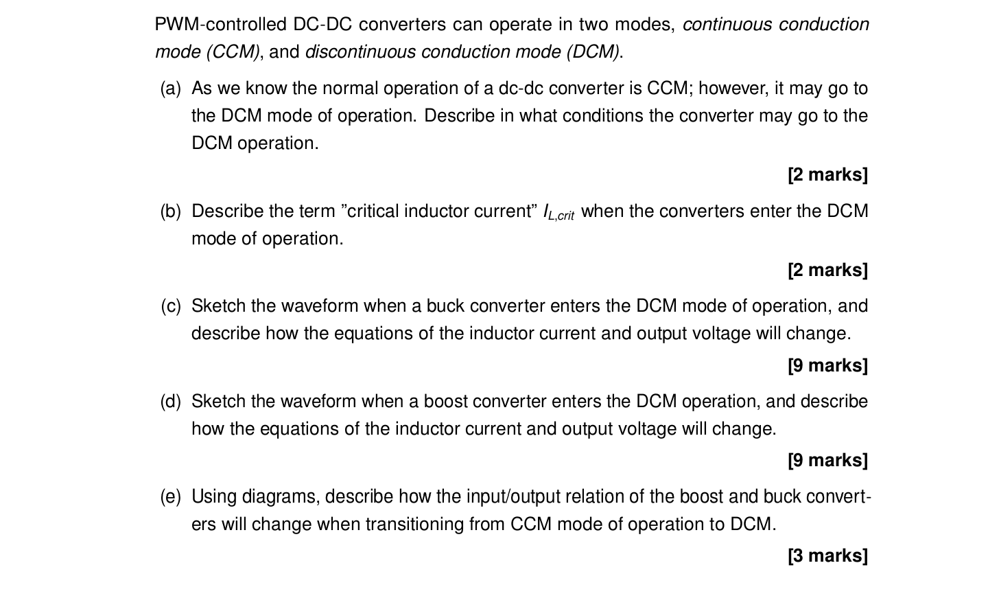 Solved PWM-controlled DC-DC converters can operate in two | Chegg.com