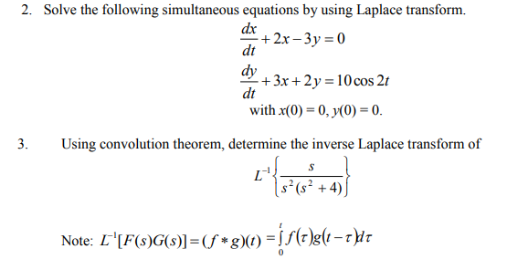 Solved 2. Solve the following simultaneous equations by | Chegg.com