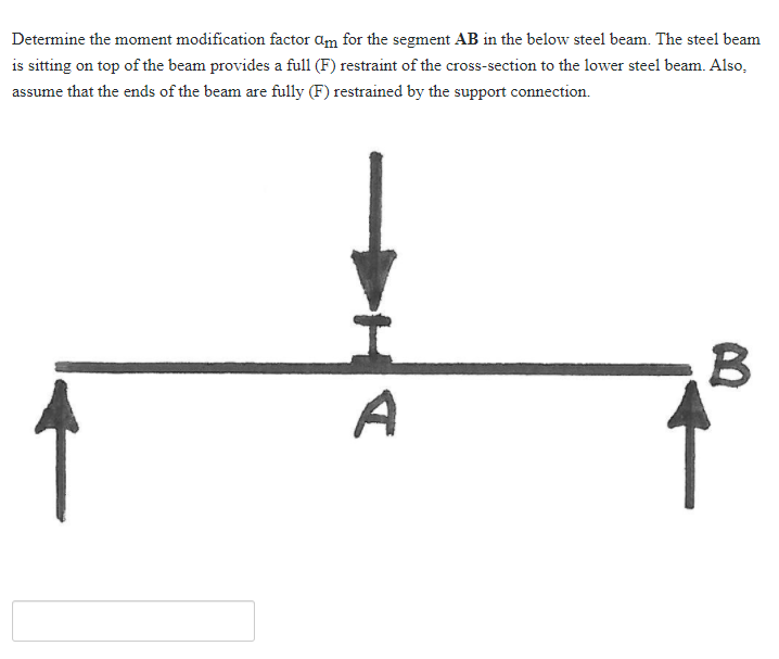 Solved Determine the moment modification factor am for the | Chegg.com