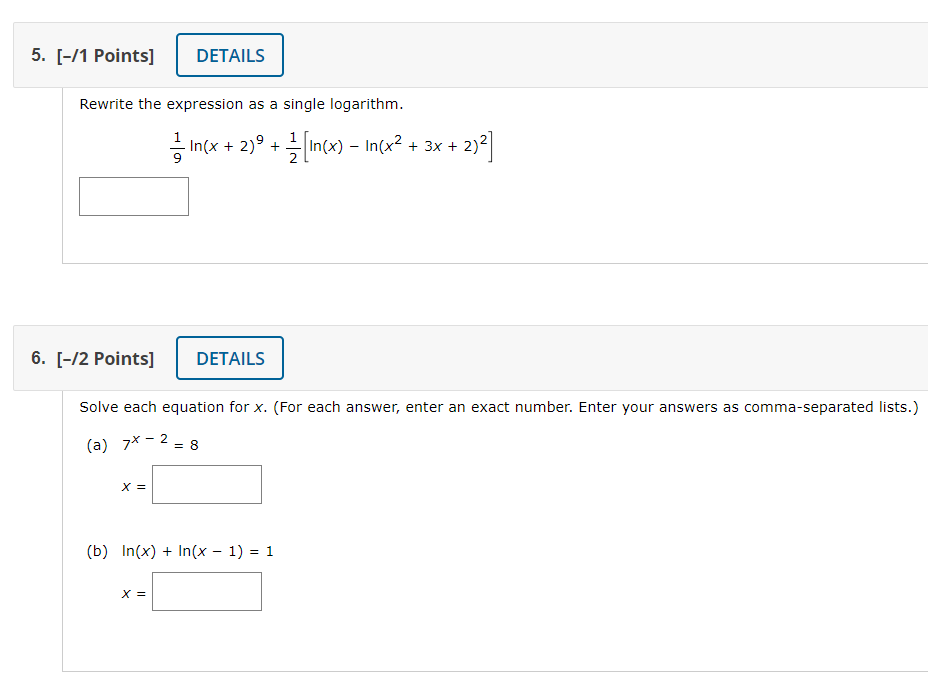 Solved Rewrite the expression as a single logarithm. | Chegg.com