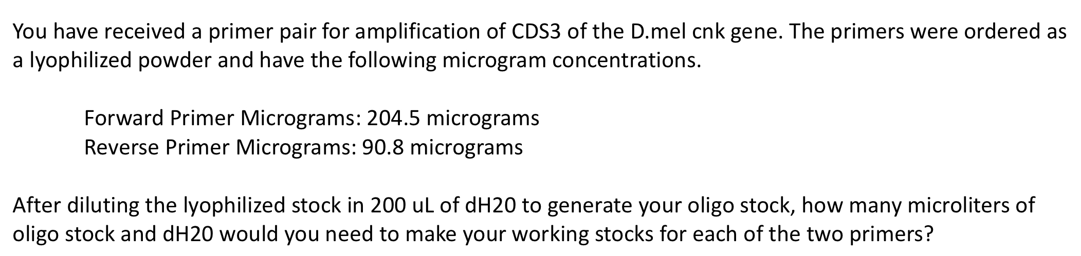 Solved You have received a primer pair for amplification of | Chegg.com