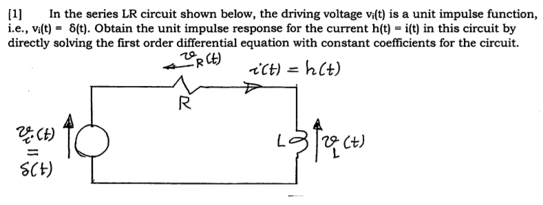 Solved [1] In the series LR circuit shown below, the driving | Chegg.com