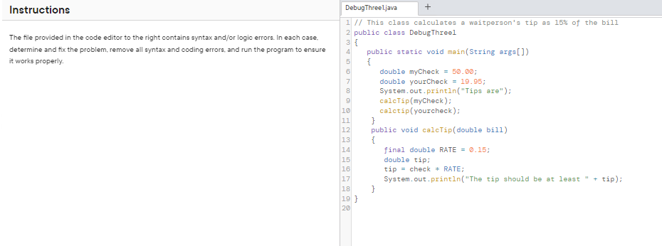 Solved Instructions The file provided in the code editor to | Chegg.com
