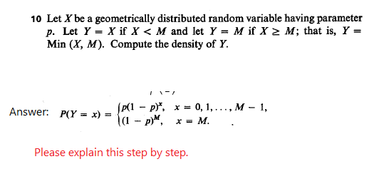 Solved 10 Let X be a geometrically distributed random | Chegg.com