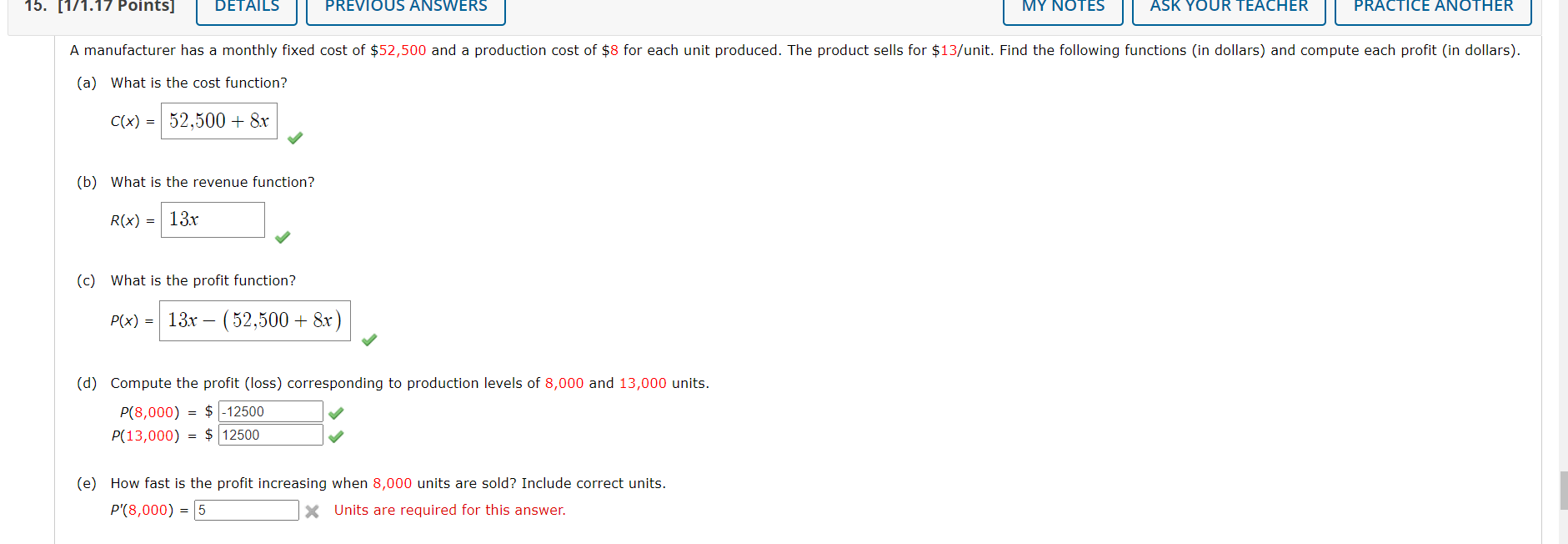 Solved I have tried $5 and -5 please help A manufacturer | Chegg.com