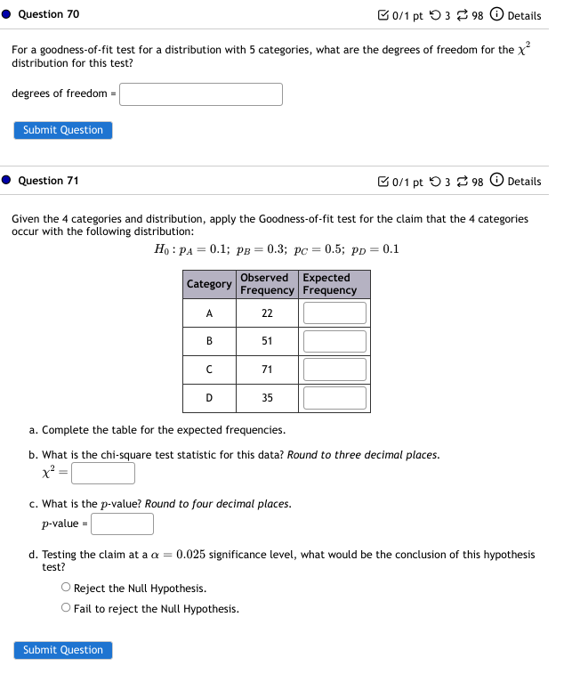 Solved For a goodness-of-fit test for a distribution with 5 | Chegg.com