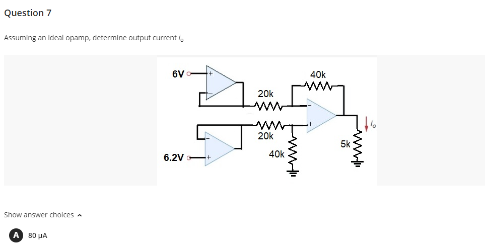 Solved Assuming an ideal opamp, determine output current i0 | Chegg.com