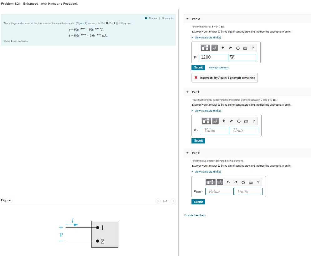 Solved Problem 1.21 - Enhanced with Hints and Feedback ㎜ | Chegg.com