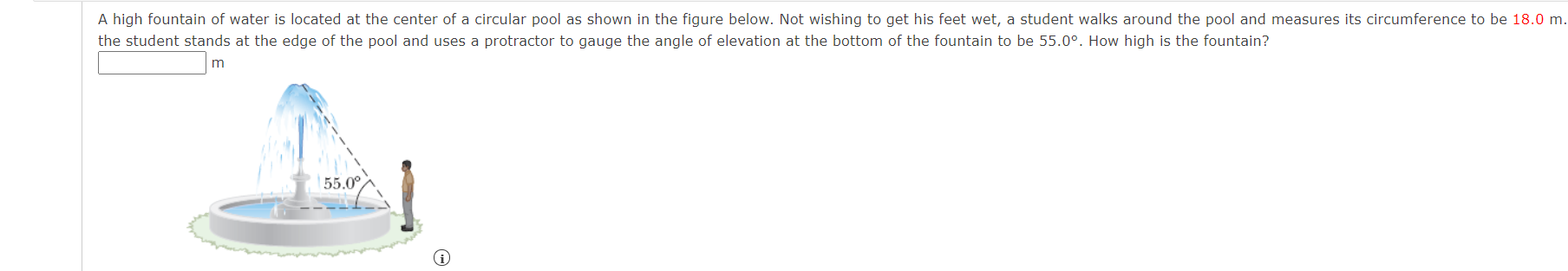 Solved A high fountain of water is located at the center of | Chegg.com