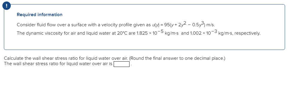 Solved Required information Consider fluid flow over a | Chegg.com