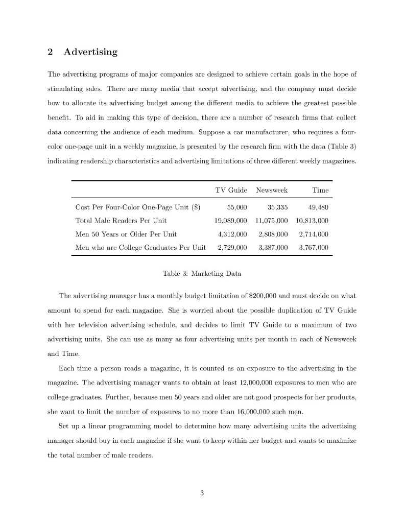 Solved 2 Advertising The advertising programs of major | Chegg.com