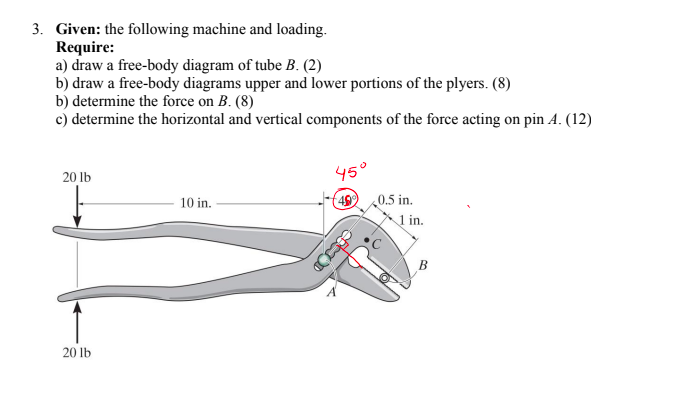 Solved 3. Given: the following machine and loading. Require: | Chegg.com