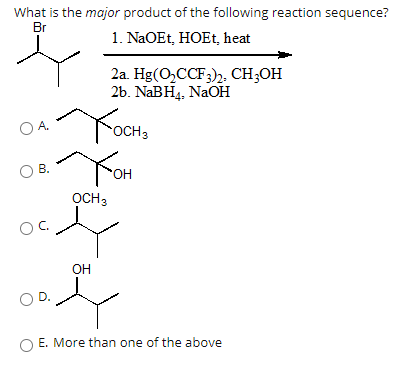 Solved What is the major product of the following reaction | Chegg.com