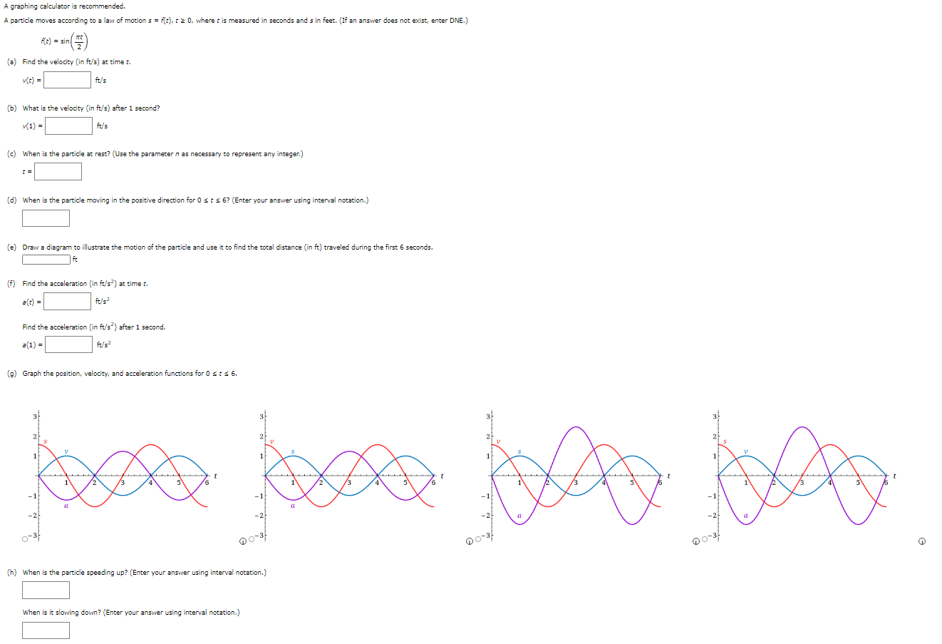 Solved A graphing calculator is recommended. A particle | Chegg.com