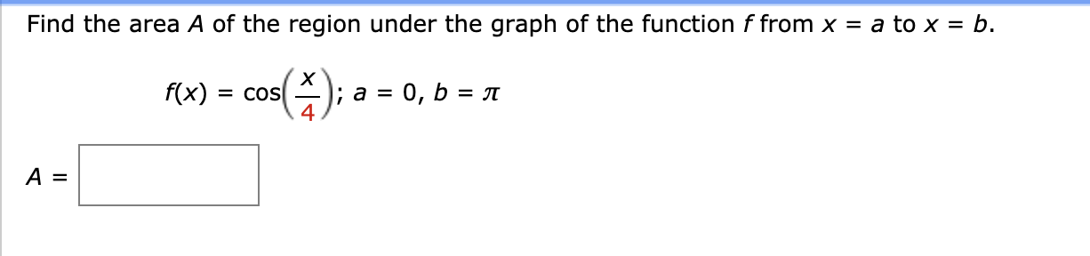 Solved Find the area A of the region under the graph of the | Chegg.com