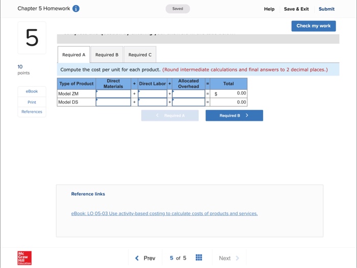 Solved Chapter 5 Homework 6 Saved Help Save & Exit Submit | Chegg.com