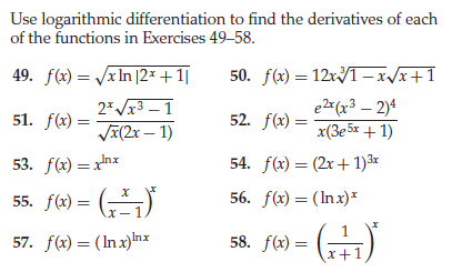 Solved Use logarithmic differentiation to find the | Chegg.com