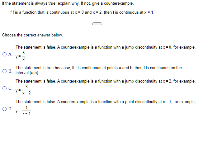 Solved If the statement is always true, explain why. If not, | Chegg.com