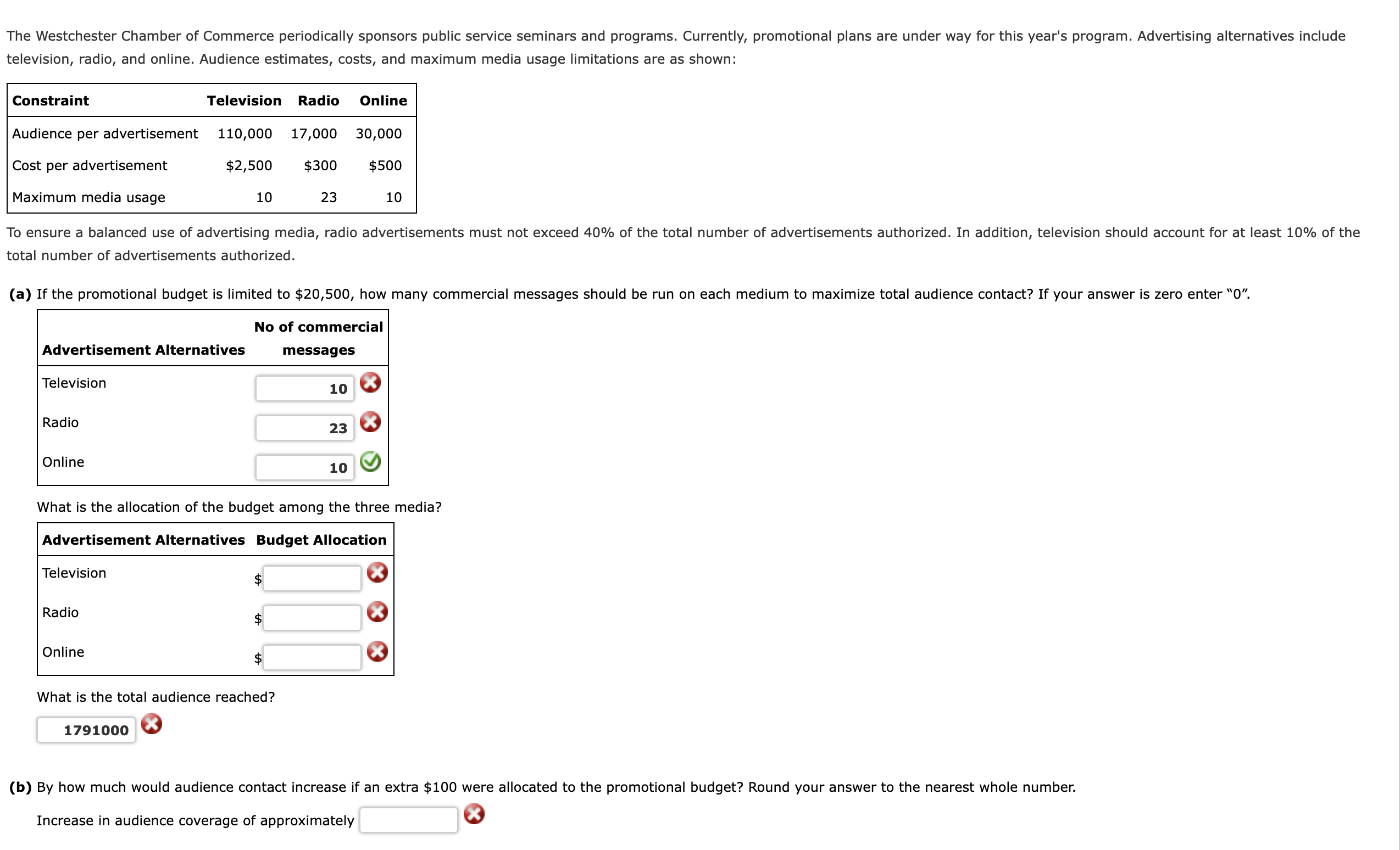 Solved television, radio, and online. Audience estimates, | Chegg.com