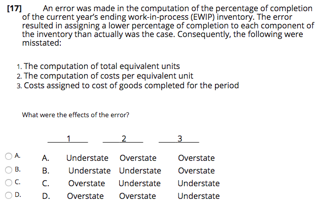 Solved [17] An error was made in the computation of the | Chegg.com