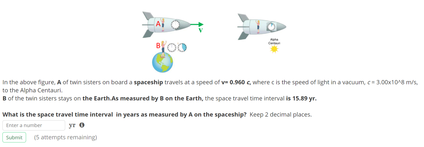 Solved Special Relativity - Time Dilation Special Relativity | Chegg.com